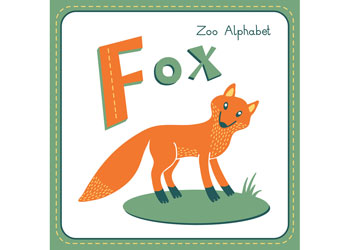 Clip Art of Cute Red Fox Standing | Clip Art of Dogs